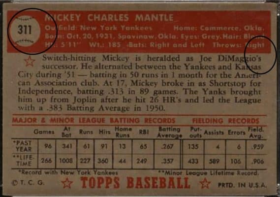 How To Spot A Fake 1952 Topps Mickey Mantle Card