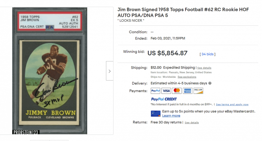 1958 Topps Jim Brown Rookie Card: A Closer Look