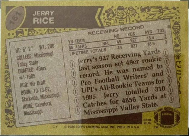 Jerry Rice Rookie Card Guide, Values & Investment Analysis